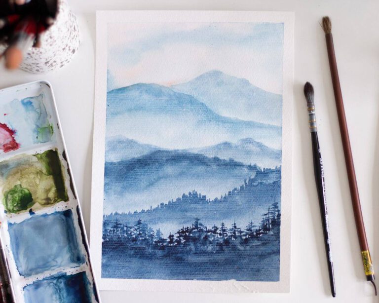 Aquarell Landschaft in 8 Schritten einfach malen lernen